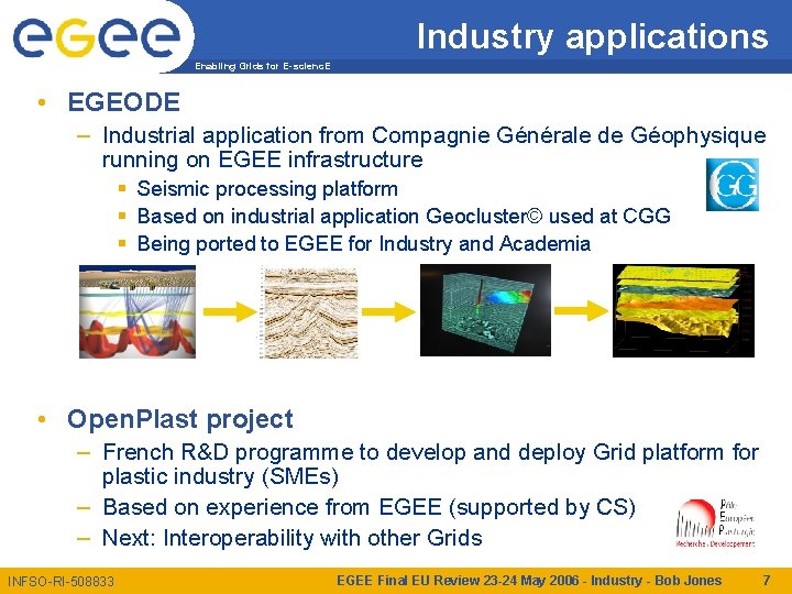 Enabling Grids for Escienc E EGEE and Industry