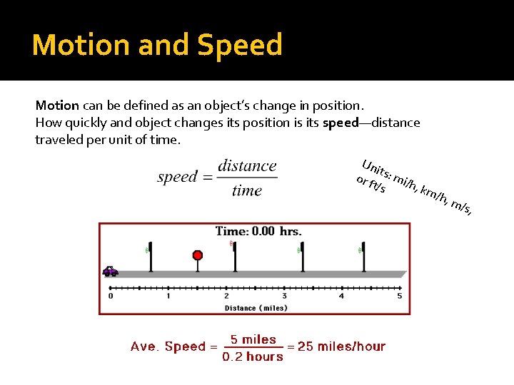 Objectives Distinguish between speed and velocity Use vectors