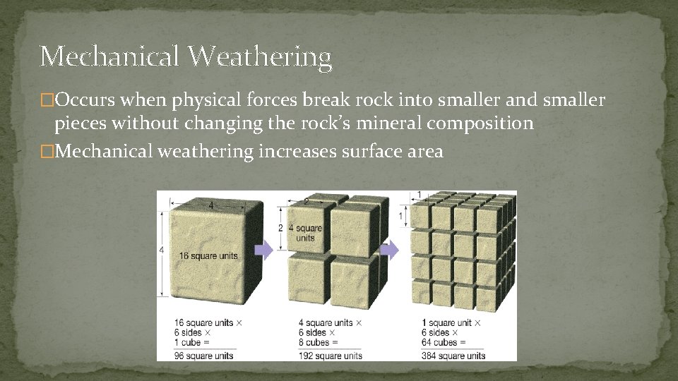 Unit 4 Weathering and Soils Weathering the breaking