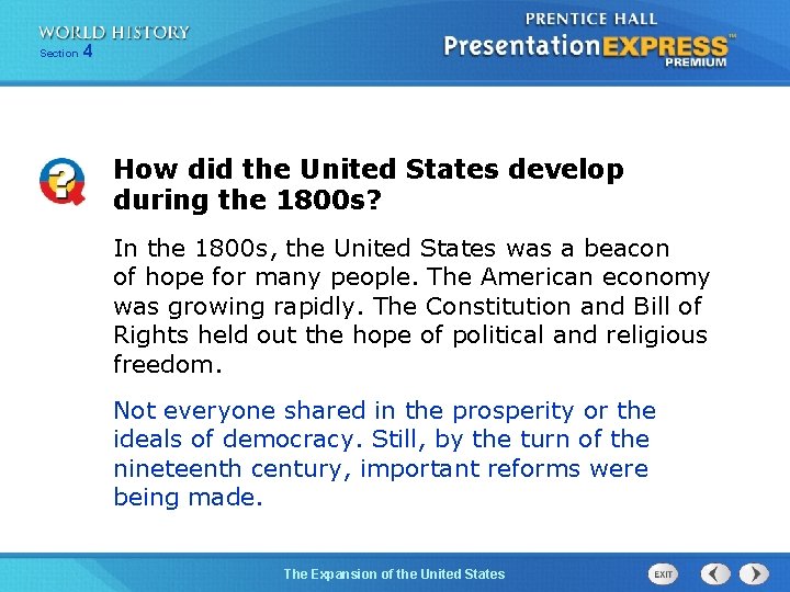 Section 4 Objectives Describe how the territory of