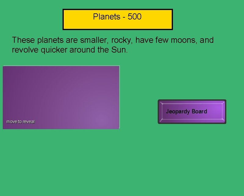 Smartboard Jeopardy The Solar System Grade 3 Lesson