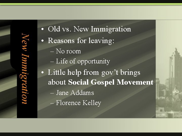 America Moves to the City The Urban Frontier