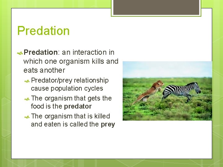 Relationships Among Organisms Biology EOCT Review Habitats and
