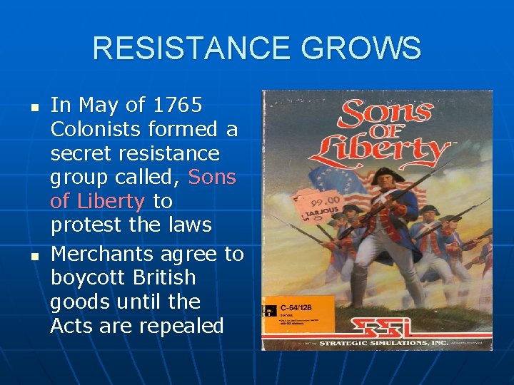 CHAPTER 2 REVOLUTION AND THE EARLY REPUBLIC COLONIAL