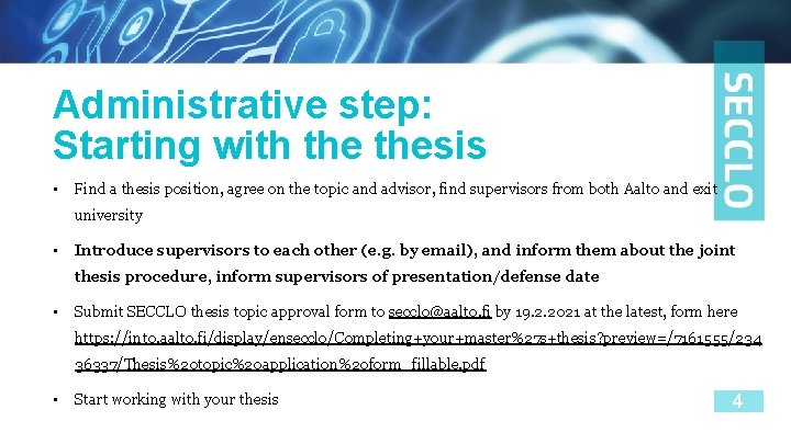 Before starting thesis Check your study progress Make