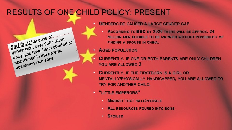 CHINAS ONE CHILD POLICY HISTORY OF CHINA REPUBLIC