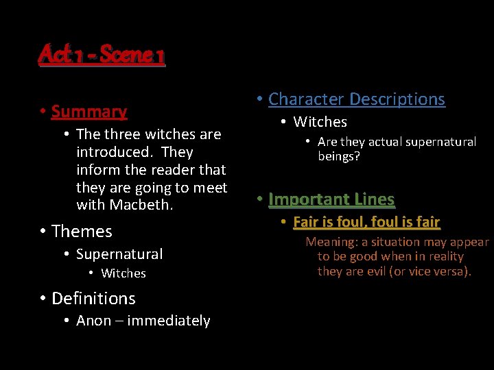 William Shakespeares Macbeth Act 1 Scenes 1 7