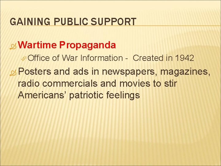 THE HOME FRONT DURING WORLD WAR II MOBILIZING