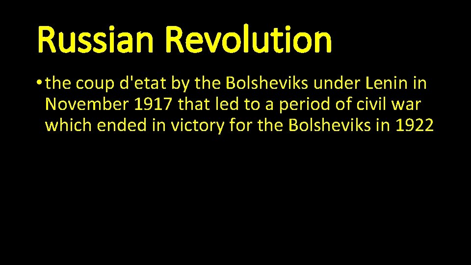 World War 1 and Russian Revolution Vocabulary Mr