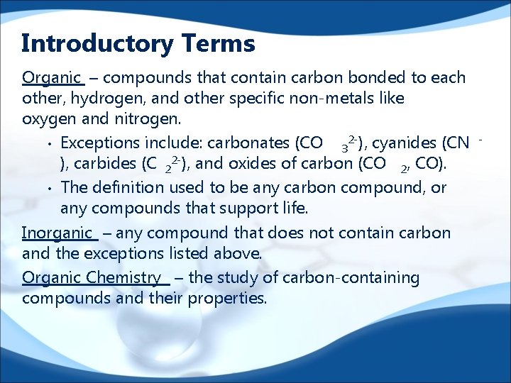 Hydrocarbon Nomenclature Organic Chemistry Lesson 1 Introductory Terms