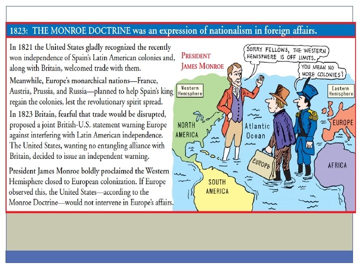 Monroe Doctrine FIRST REAL FOREIGN POLICY Background Top