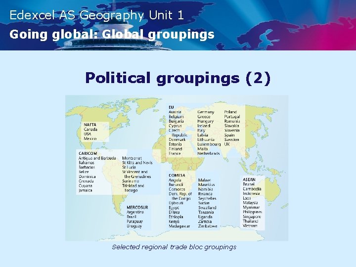 Edexcel AS Geography Unit 1 Global challenges Going