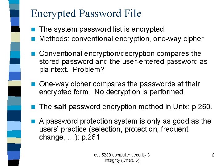 Chapter 6 User Protections in OS part B