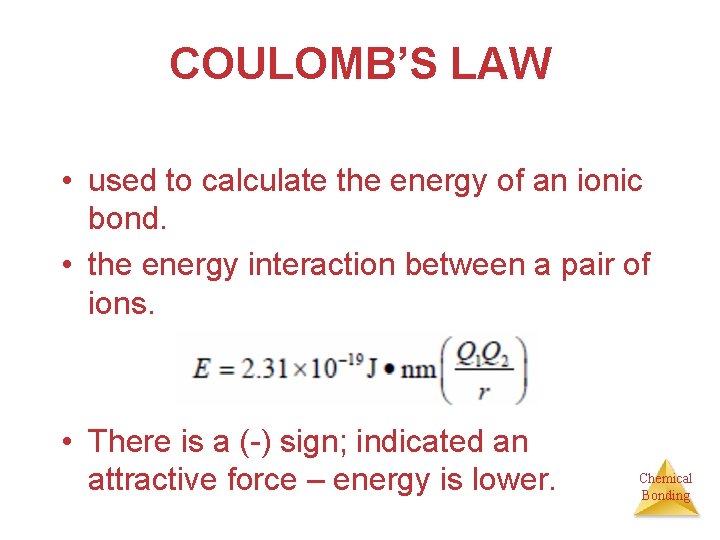 Chapter 8 Chemical Bonding and Molecular Structure Chemical