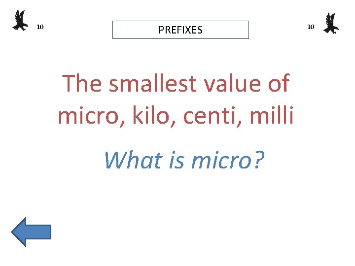 JEOPARDY at THE BROOK Unit 1 subject PREFIXES