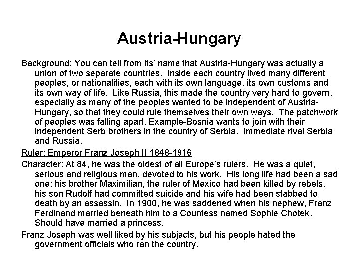 WORLD WAR I 1914 1918 Great Britain Background