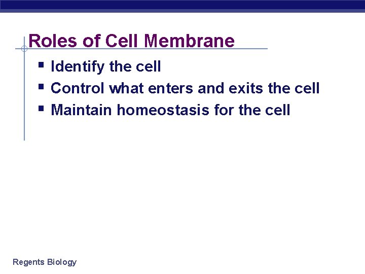 Cell Membranes Movement Across Them Regents Biology 2006