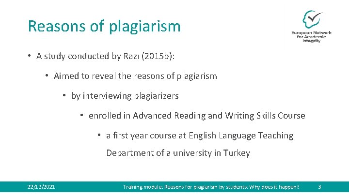 Reasons for plagiarism by students Why does it