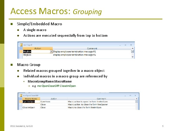 Db Implementation Ms Access Macros Programming In Ms 