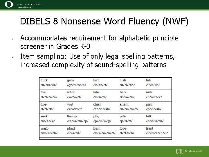 DIBELS 8 and Dyslexia Applications for Screening and
