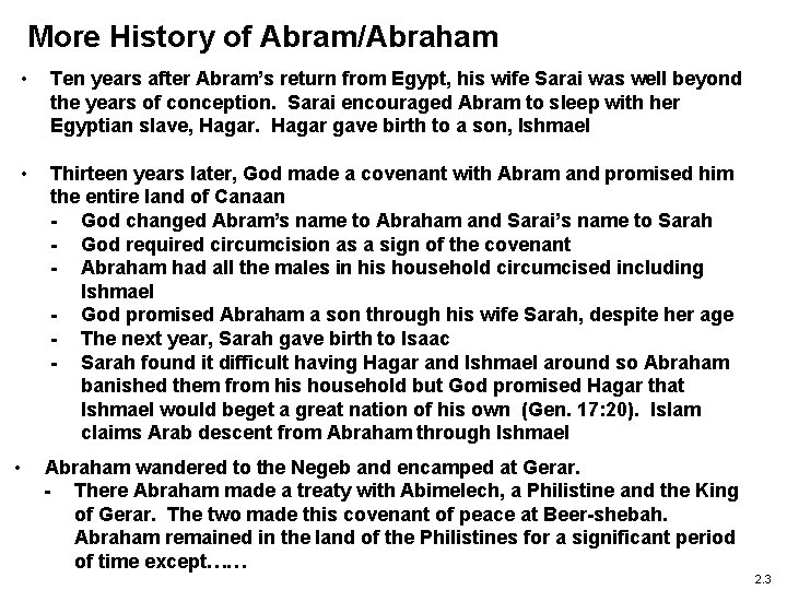 Section Two The Journeys of Abraham From Ur