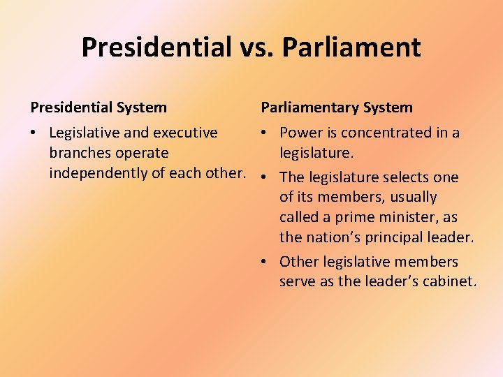Section 2 Structure of Government Distribution of Power
