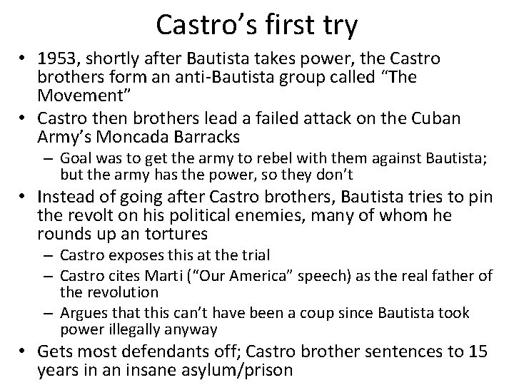 The Cuban Revolution Will history absolve them Thesis
