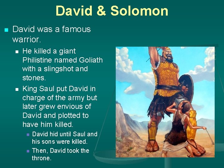 The Kingdom of Israel 1 2 Learning Objectives