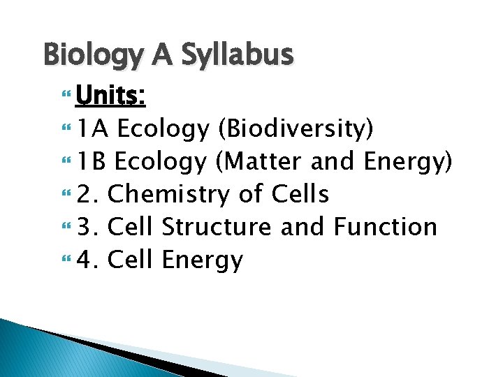 Welcome to Biology A Mr Lonsdale Blue An