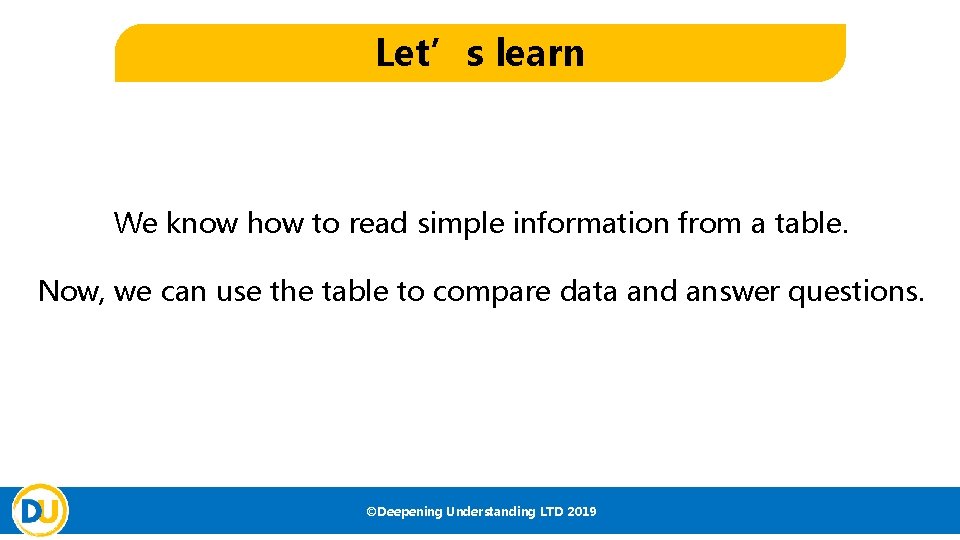 Progression in Mastery Year 5 Read Interpret Tables