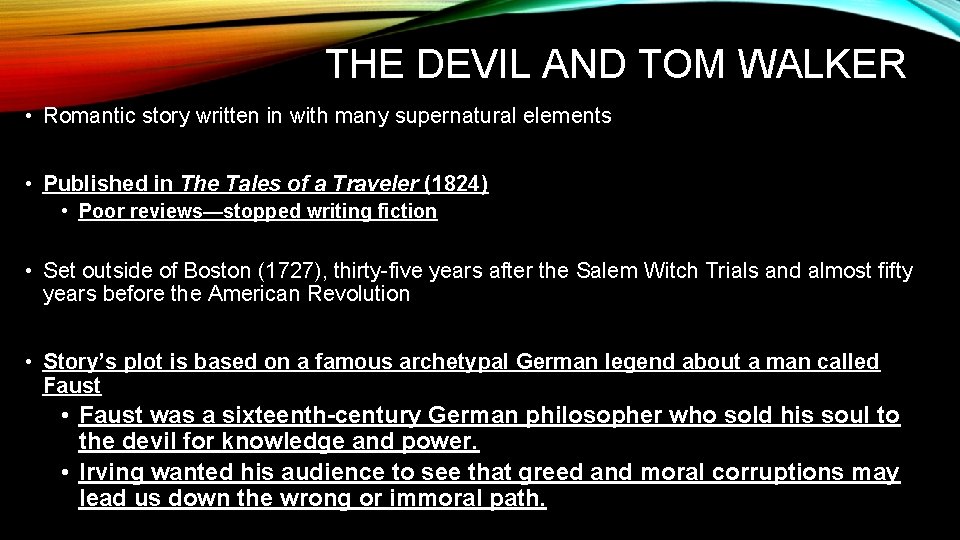 WASHINGTON IRVING 1783 1859 Born into a middleclass