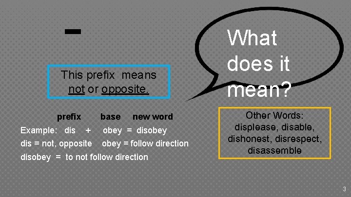Prefixes Base Words By Mrs Stephens What is