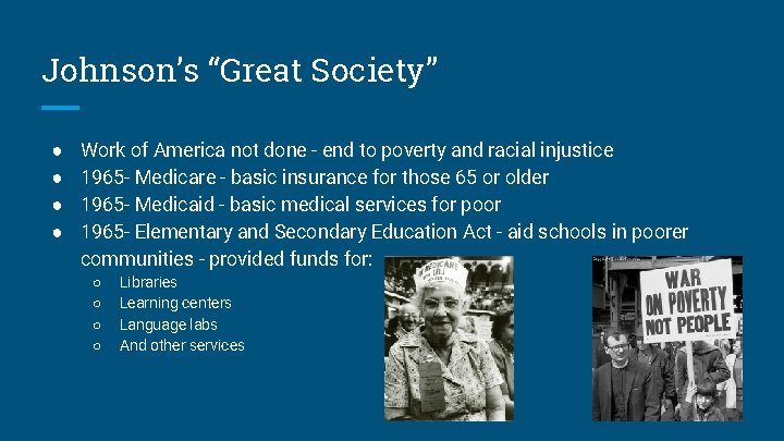 Johnson and The Great Society Background on Johnson