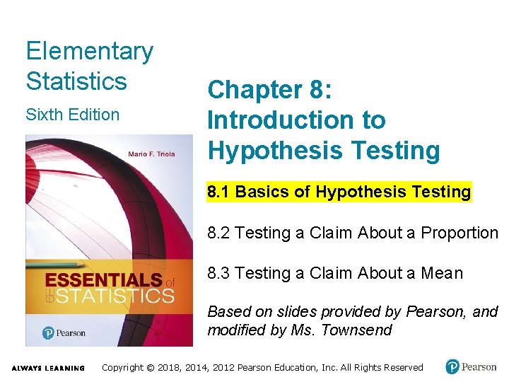 Lesson 8 1 Basics of Hypothesis Testing Based