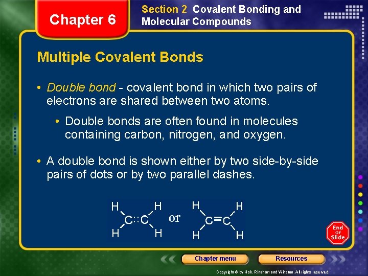 Chapter 6 Section 2 Covalent Bonding and Molecular