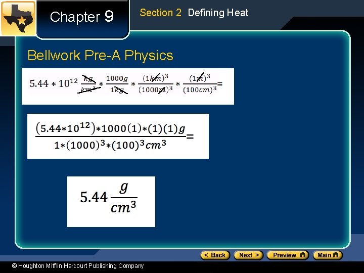 Chapter 9 Section 2 Defining Heat Bellwork PreA
