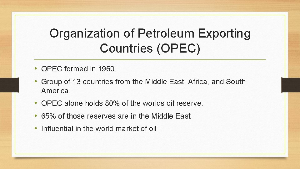 Natural Resources of the Middle East Bell Ringer