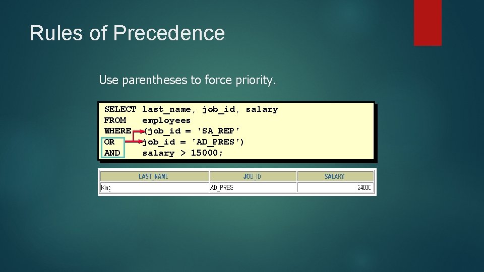 SQL Training Basic SQL Restricting and Sorting Data SQL Training Basic SQL Restricting and Sorting Data