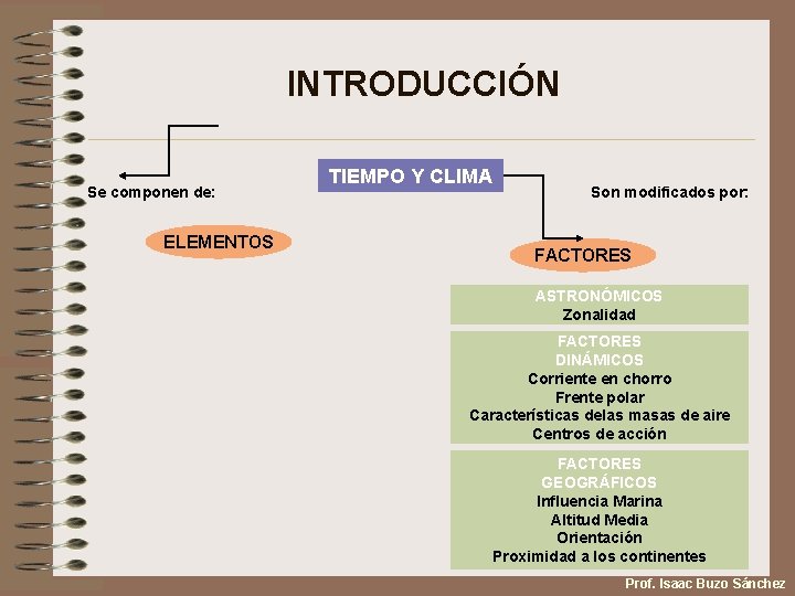 TIEMPO Y CLIMA FACTORES Y ELEMENTOS Isaac Buzo