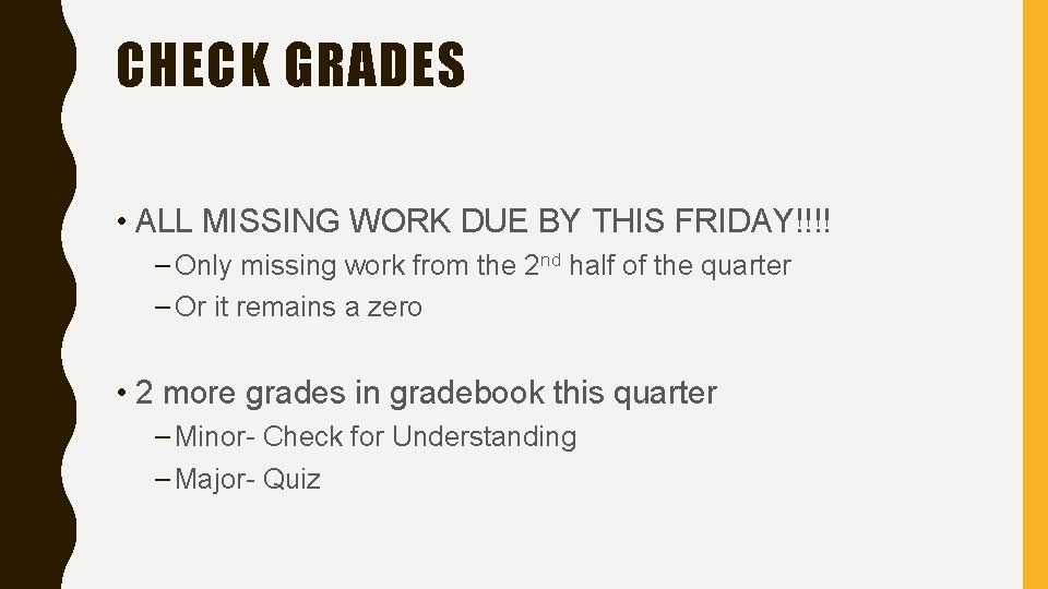 IONIC BONDING CHECK GRADES ALL MISSING WORK DUE