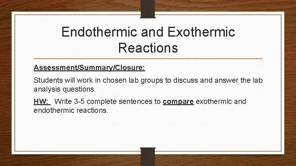 Sample Science Lessons By Monica Parker 1 Endothermic