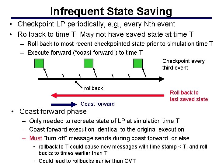 Parallel and Distributed Simulation Time Warp State Saving