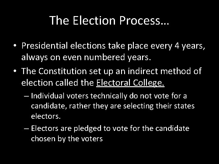 US Government Unit 4 The Presidency THE Job