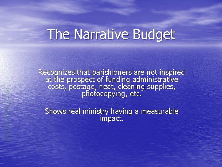 Creating a Narrative Budget for your Parish Courtesy