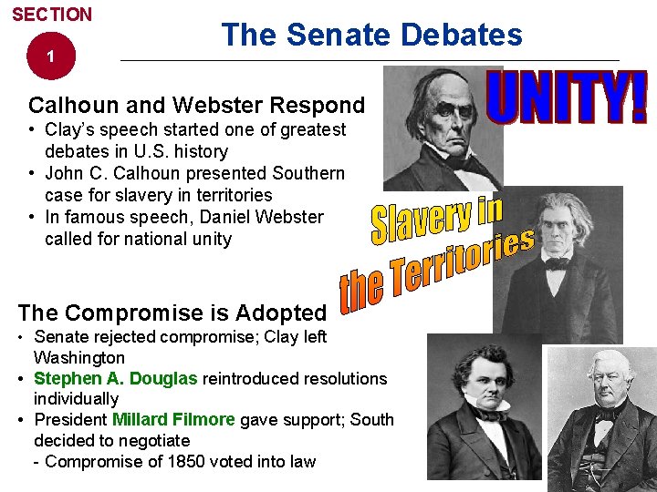 Chapter 10 The Union in Peril Slavery becomes