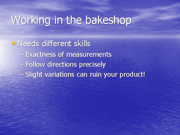 Introduction to the Bakeshop Chapter 5 Standard Essential