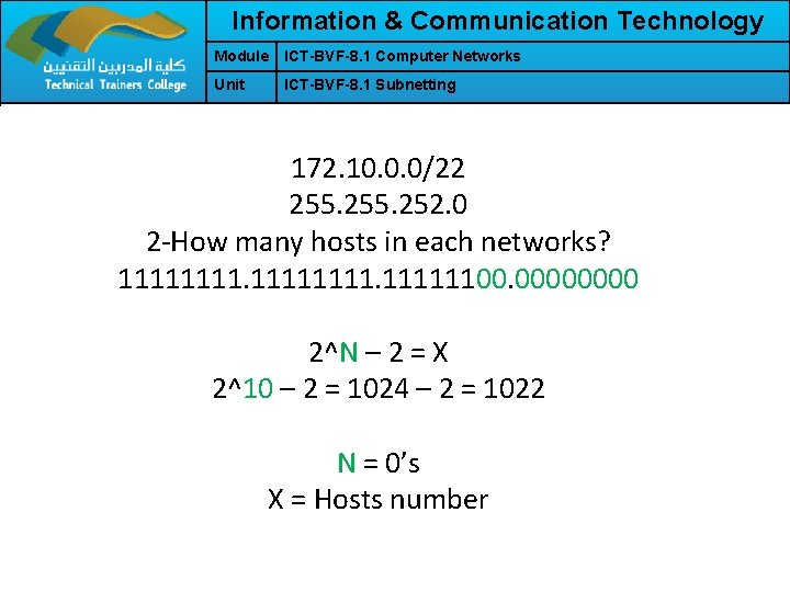 Information Communication Technology Module ICTBVF8 1 Computer Networks