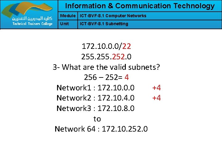 Information Communication Technology Module ICTBVF8 1 Computer Networks