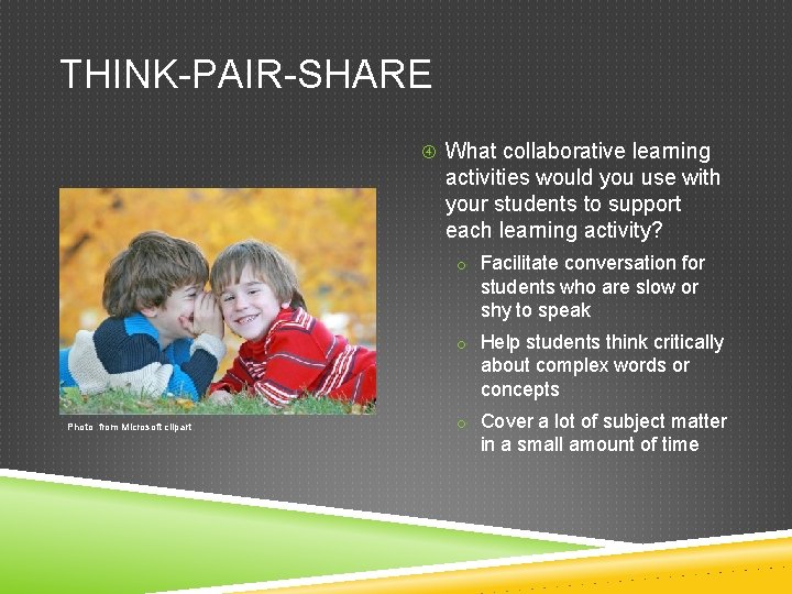 APPLYING COLLABORATIVE LEARNING TECHNIQUES Heather Schwitalla AEDT 563