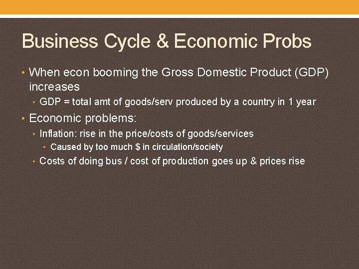 UNIT 7 ECONOMICS The Business Cycle Business Cycle